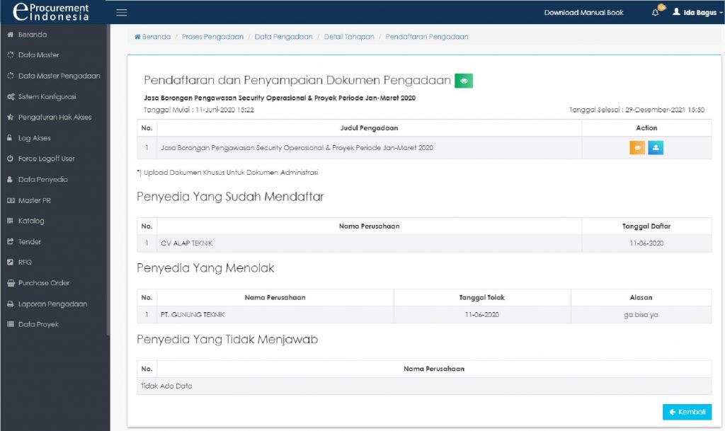 Product Screenshot - eProcurement Indonesia